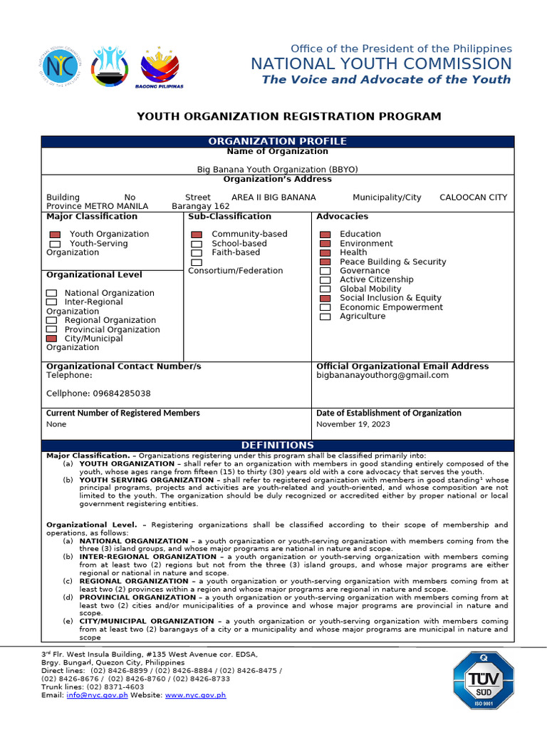 2024 YORP Registration Form | PDF