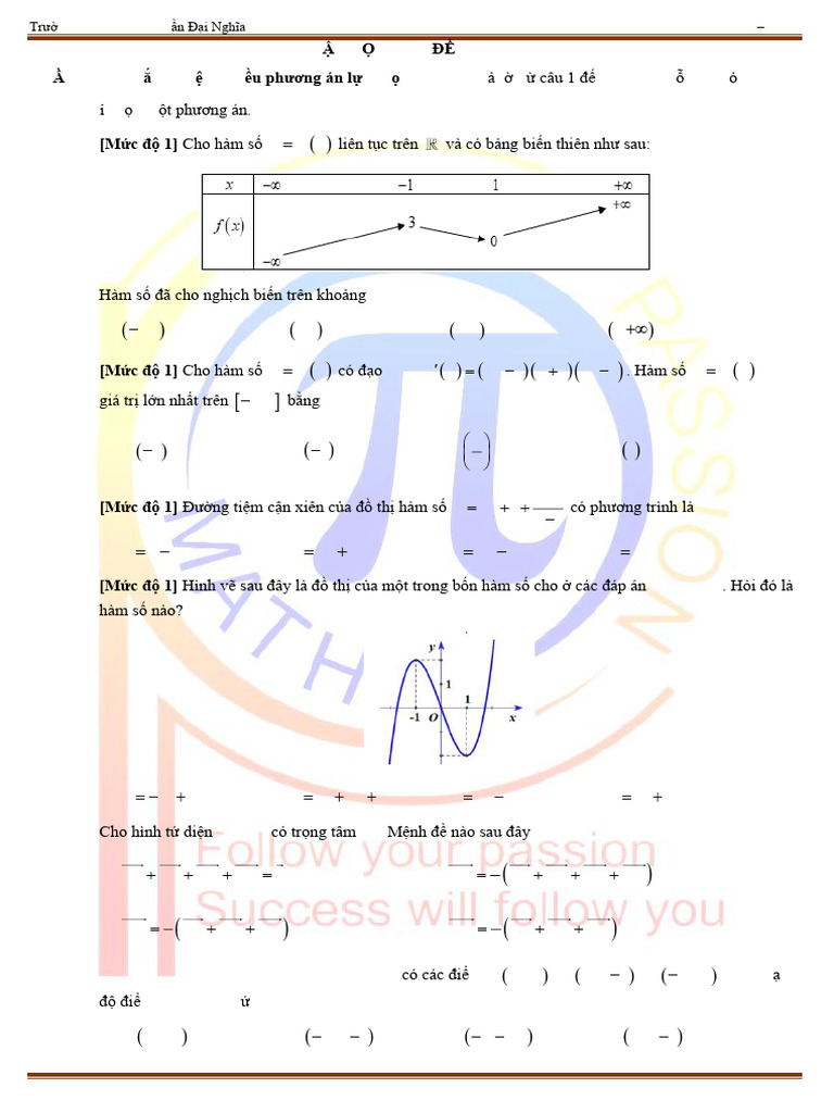 Toan12 - On Tap Hk1 de 6 | PDF
