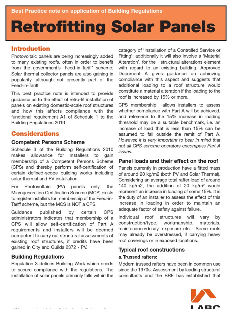 Best Practices for Retrofitting Solar Panels | PDF