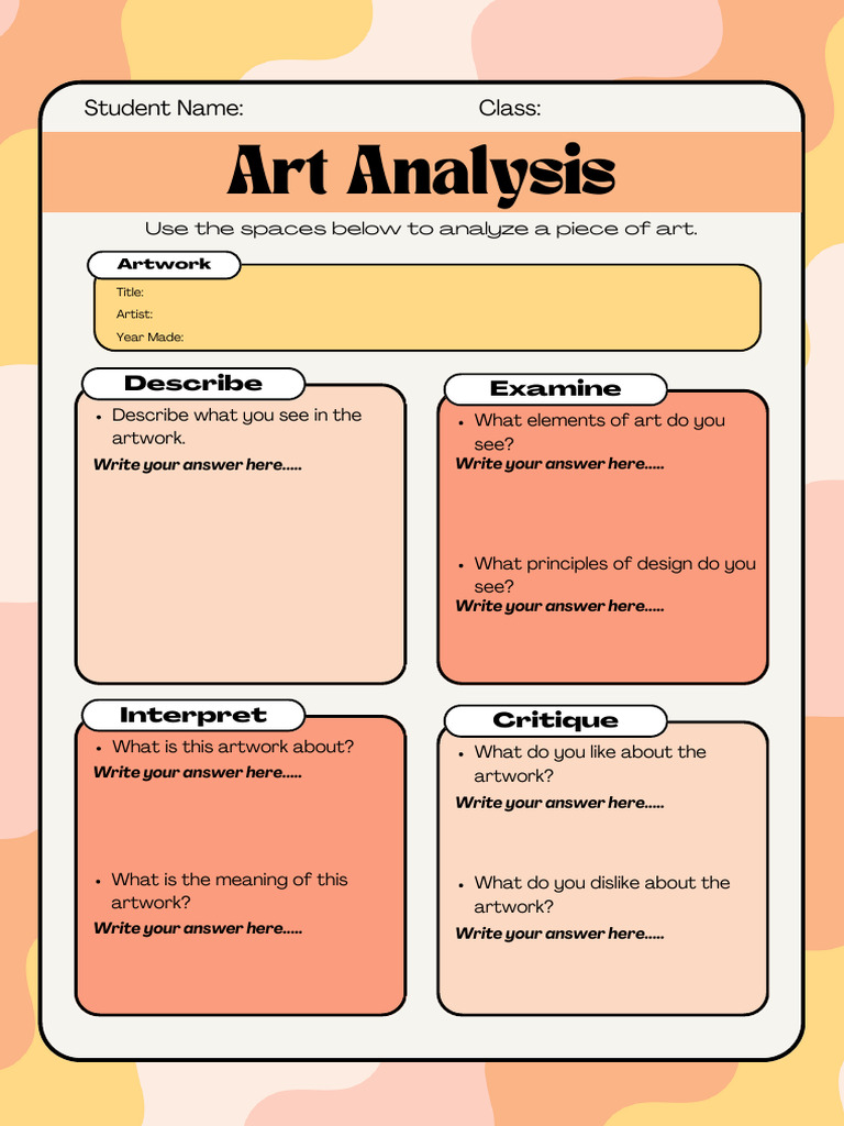 Art Analysis Worksheet Guide | PDF