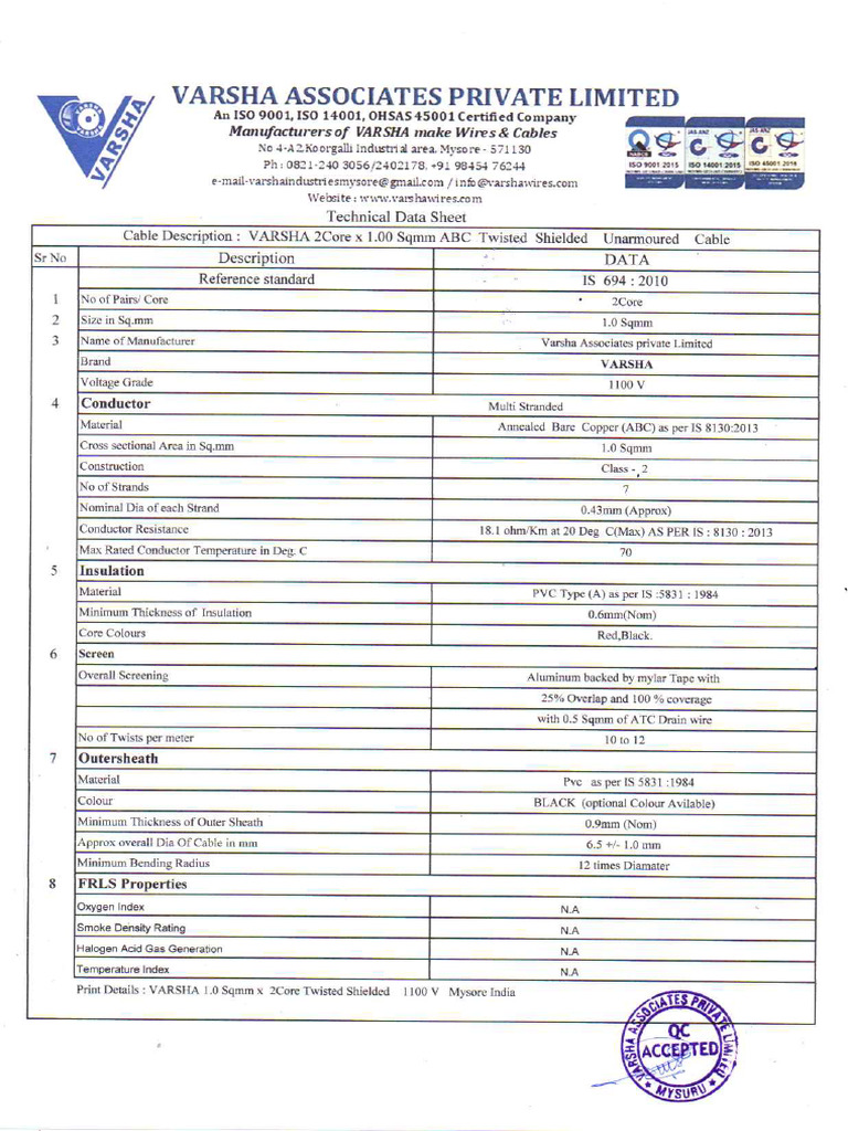 G.1.2 2C X 1 Shielded | PDF