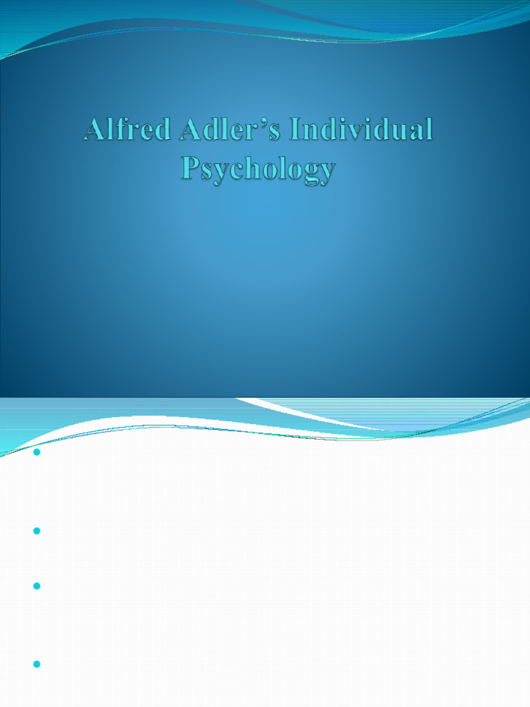 Alfred Adler's Individual Psychology | PDF | Sigmund Freud ...