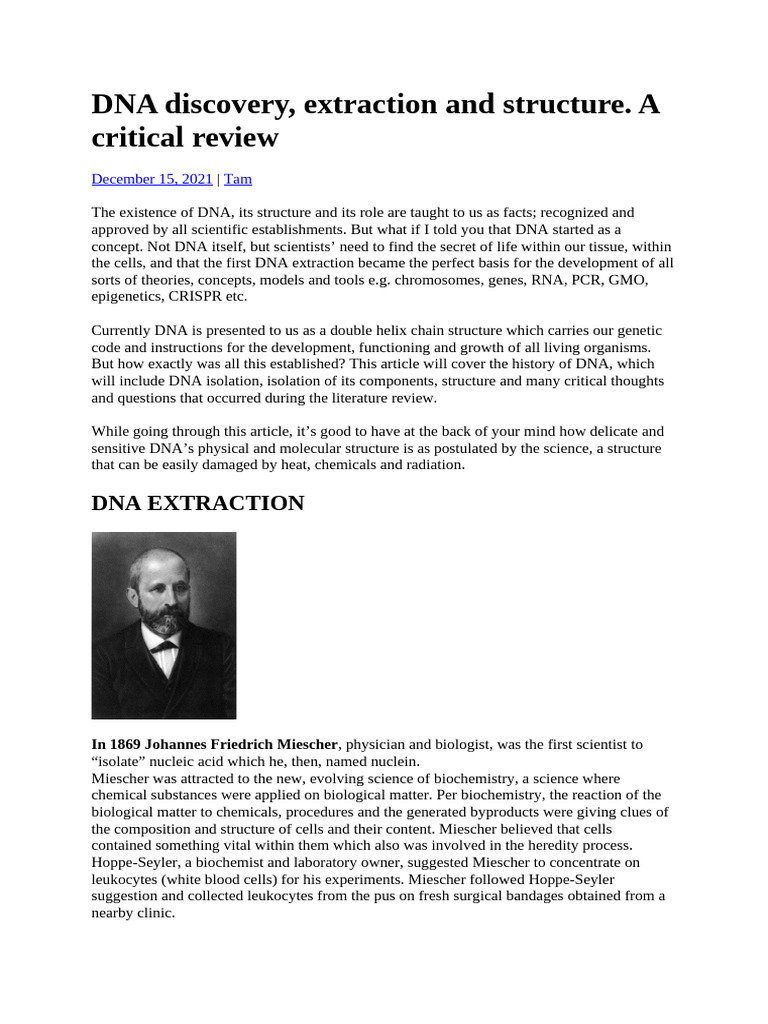 DNA discovery | PDF | Dna | Francis Crick