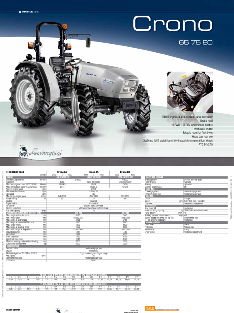 Crono - Technical Sheet - EN | PDF | Four Wheel Drive | Vehicles