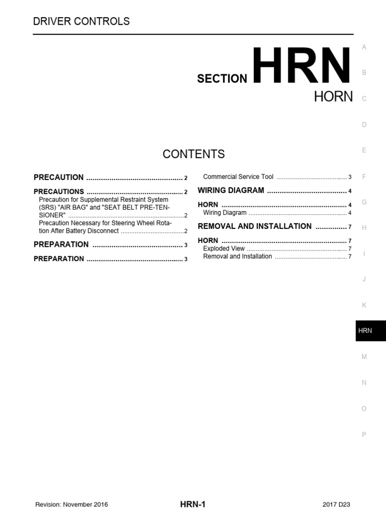 horn | PDF | Airbag | Seat Belt