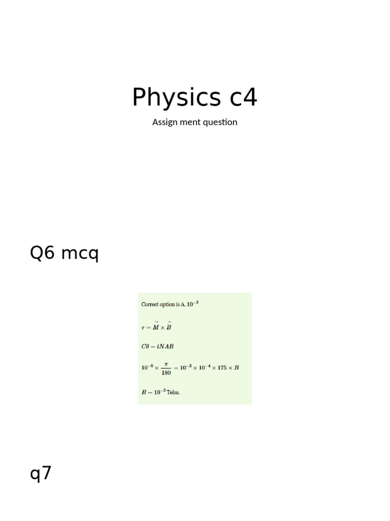 Physics c4 | PDF | Magnetism | Magnetic Field
