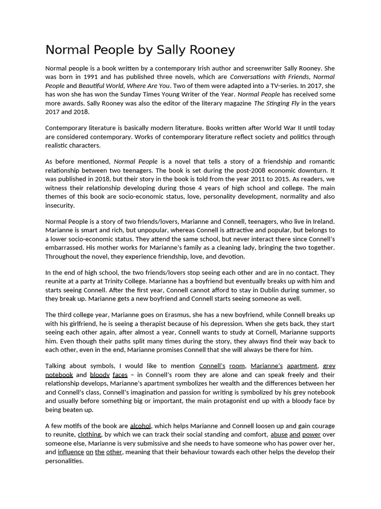 Presentation Normal People | PDF | Novels | English Language Novels