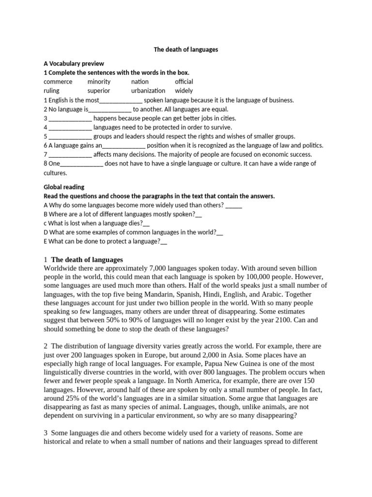 UNIT 7 | PDF | Extinction | English Language