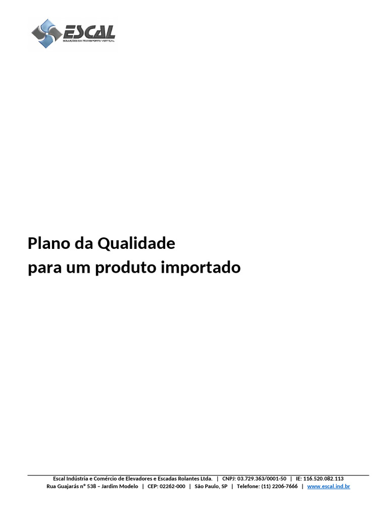 Plano da Qualidade | PDF | Qualidade (negócios) | Economias