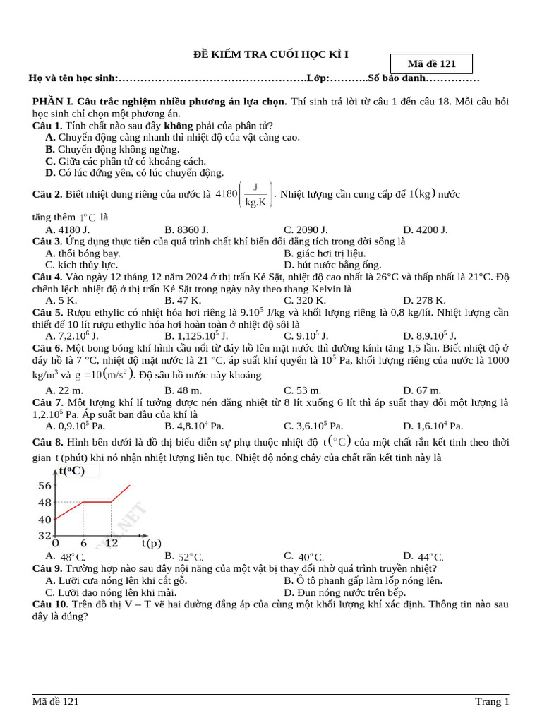 ĐỀ KIỂM TRA CUỐI HỌC KÌ I 12A2,12A3 | PDF