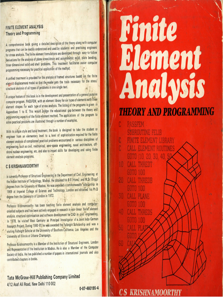 Finite Element Analysis Theory Amp Progr Cs Krishnamoorthy PDF Free | PDF