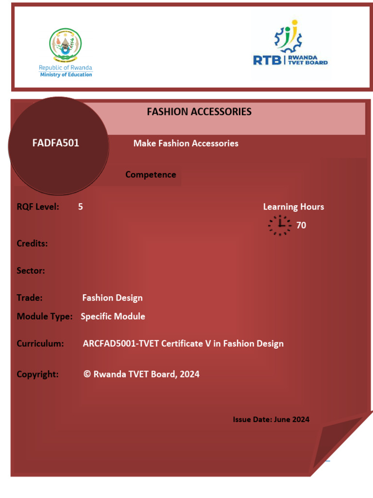 FADFA501 Fashion Accessories | PDF | Sewing | Learning