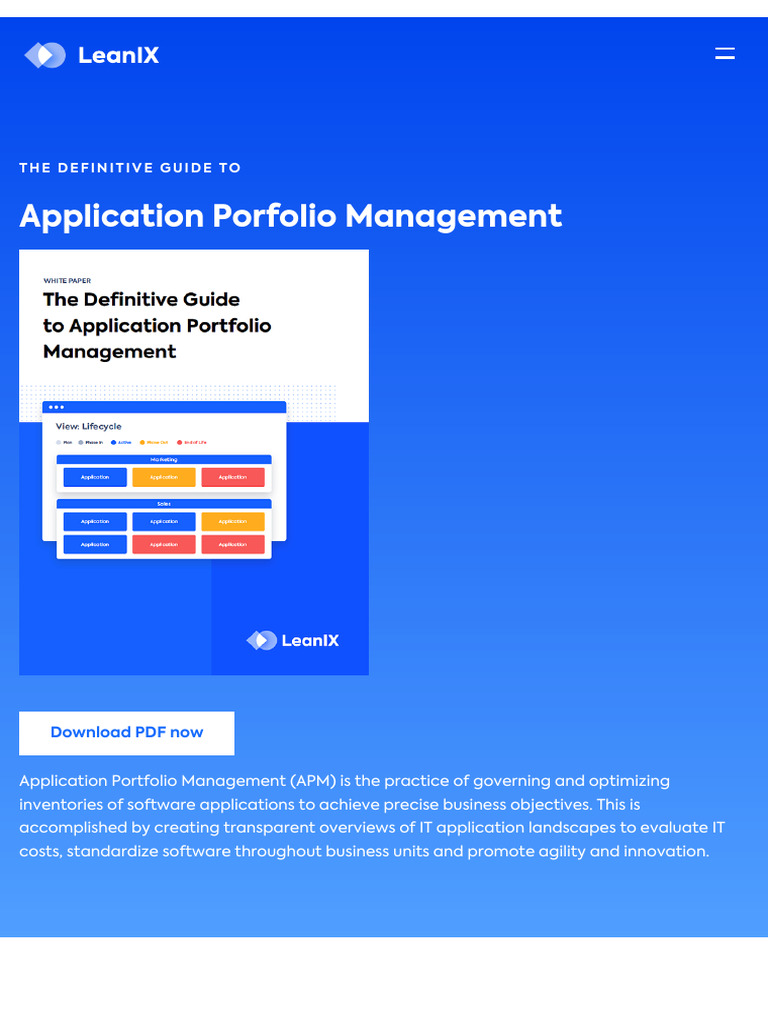 LeanIX - The Definitive Guide To Application Portfolio Management | PDF ...