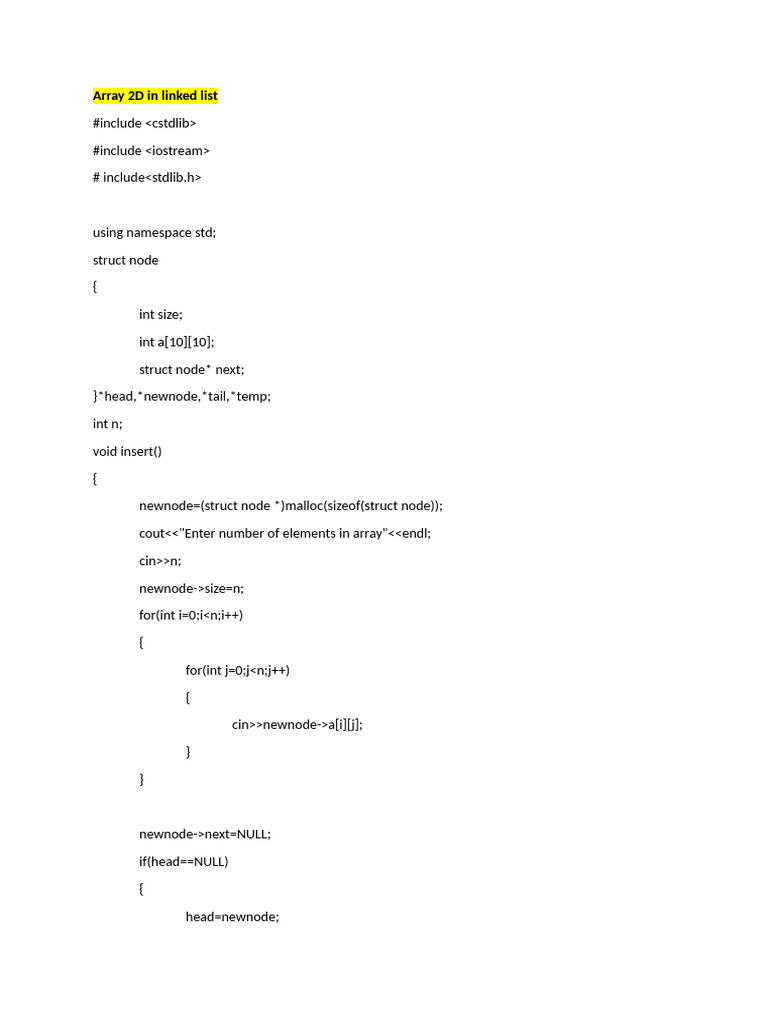 8 Programs Polynomial Sparse And Two Array In Linked List Pdf