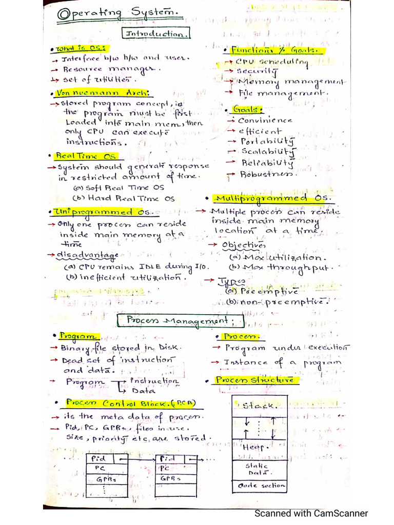 OS - Short Notes | PDF