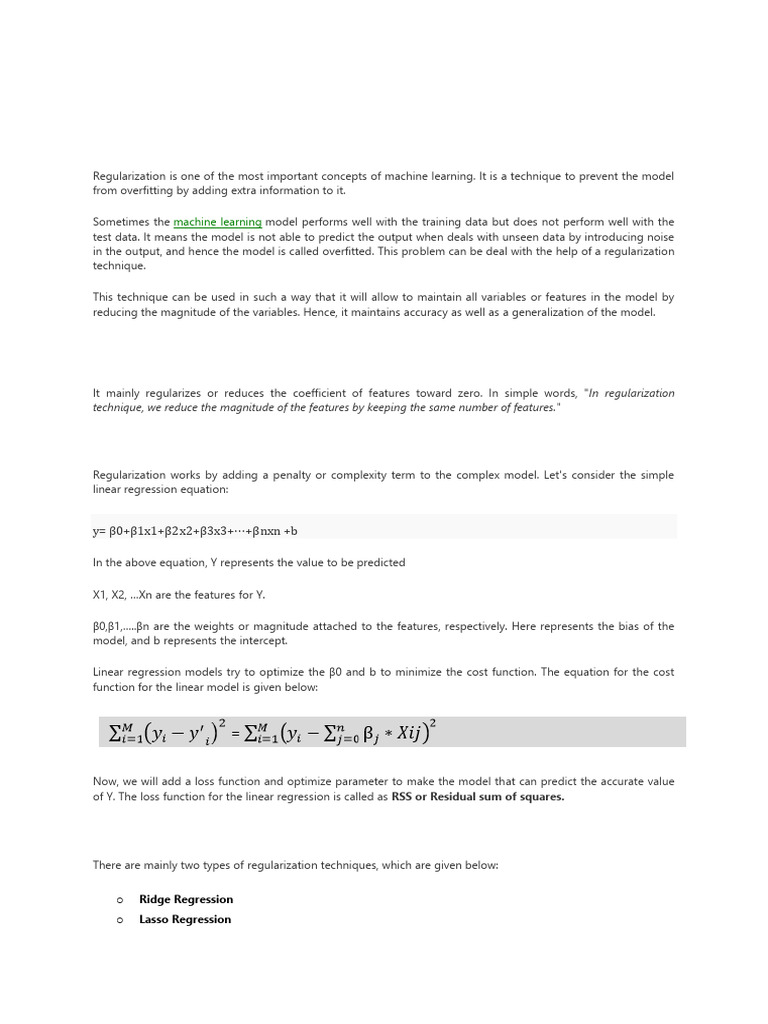 Regularization_(1) | PDF | Regression Analysis | Linear Regression