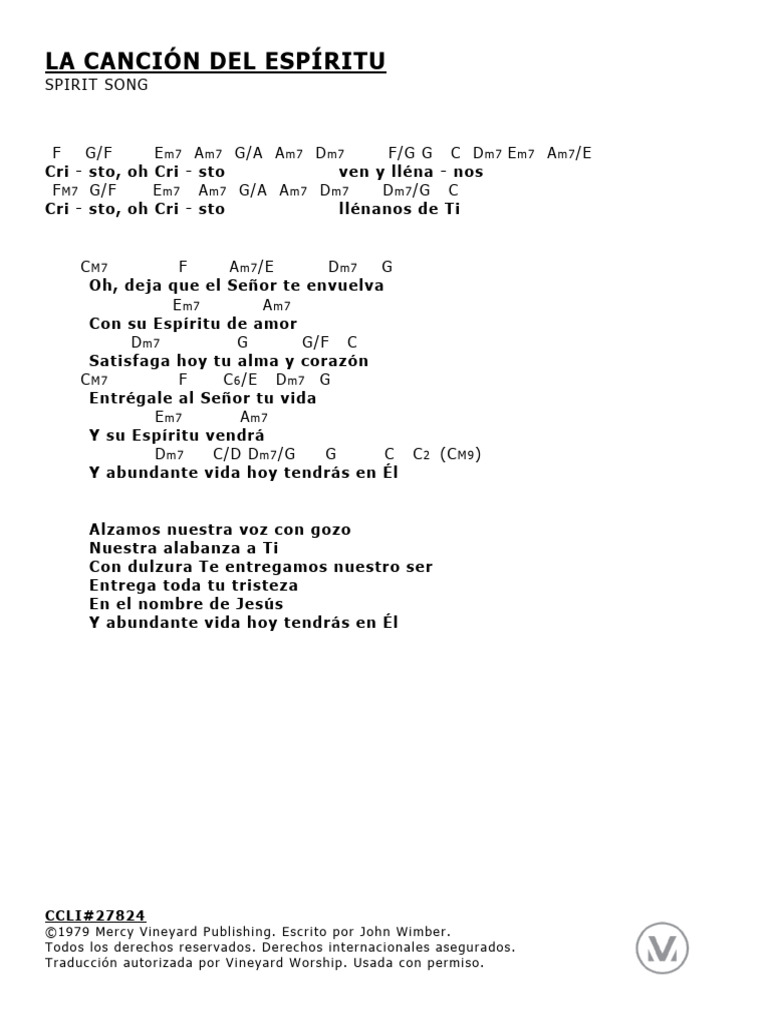 Spirit Song La Cancion Del Espiritu | PDF