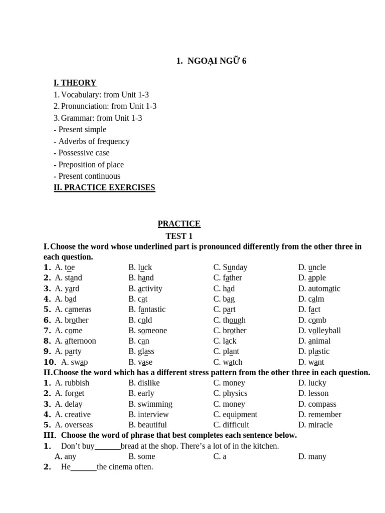 1. ĐỀ CƯƠNG GIỮA HK1 KHỐI 6 NH 23 -24 | PDF