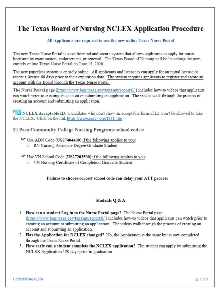 NCLEX Application Procedure | PDF | National Council Licensure ...
