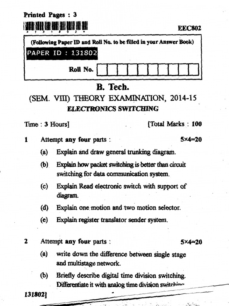 Electronics Switching (Eec 802) | PDF