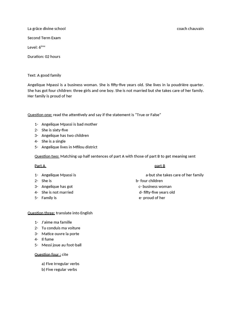 Classe de 6 Ème | PDF