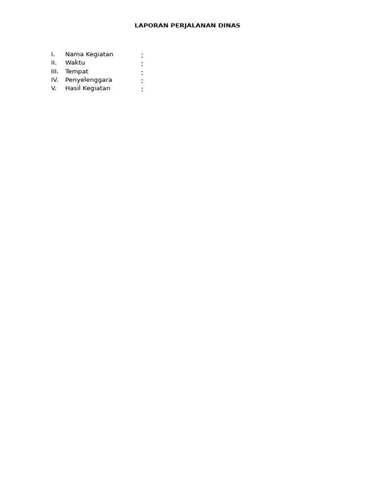 Format Laporan Perjadin | PDF