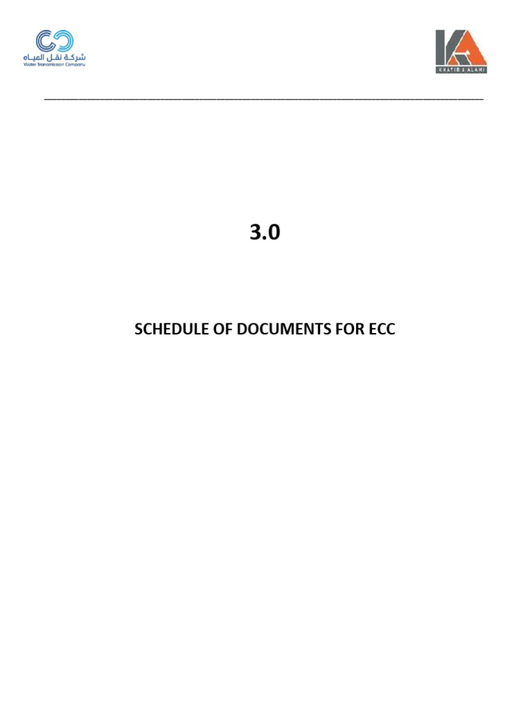 03-Schedule of Documents for ECC1 | PDF