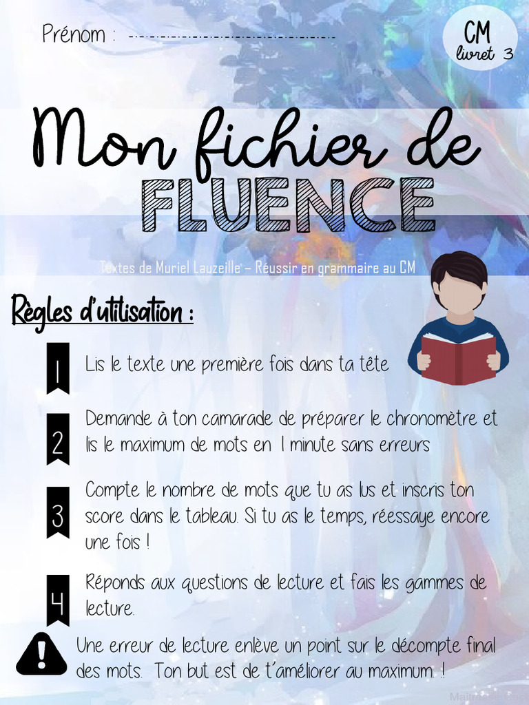 Fluence CM1 : Objectif de lecture | PDF