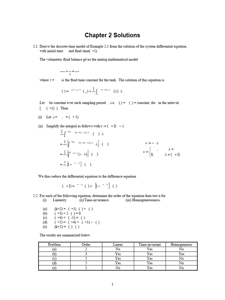 Solution Manual Digital Control Engineering Analysis and Design 4 16 | PDF | Convolution ...