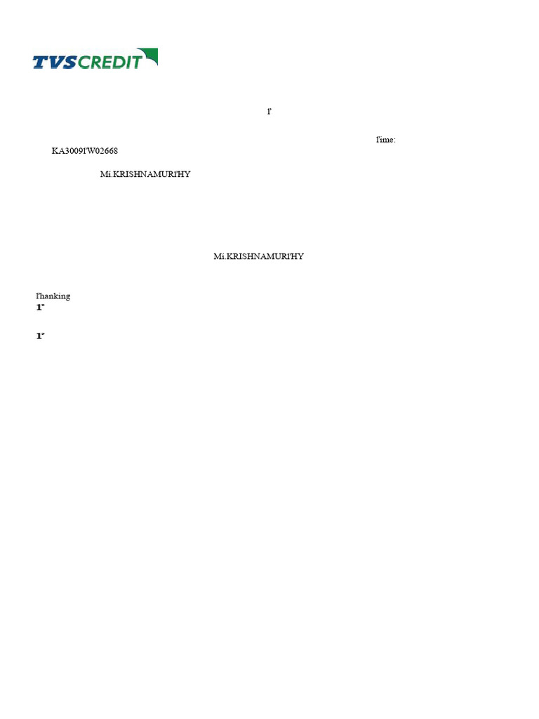 TVS Credit Payment Receipt PDF | PDF