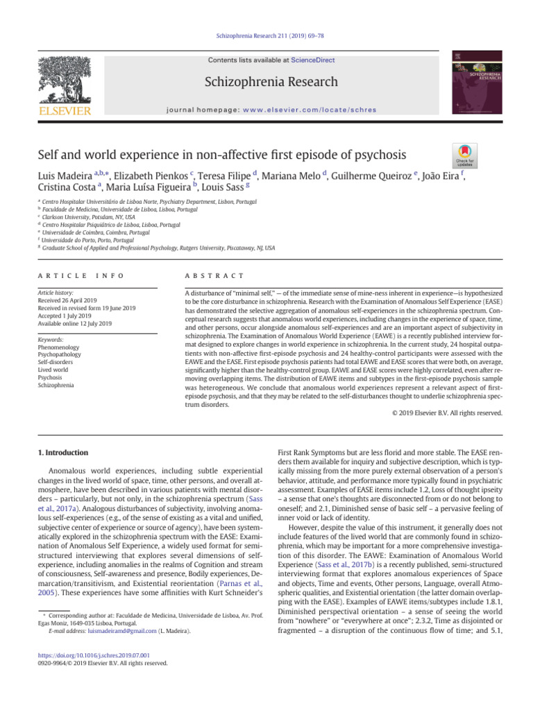 Schizophrenia Research | PDF | Mental Health | Abnormal Psychology