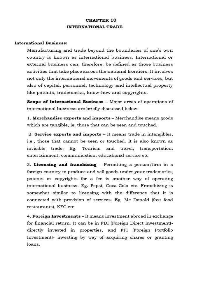 SSM Business Studies CL 11 2024-25 | PDF | World Trade Organization | Cargo
