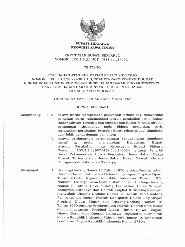 1724034557.SK Perubahan Penerbit Rekom BBM | PDF