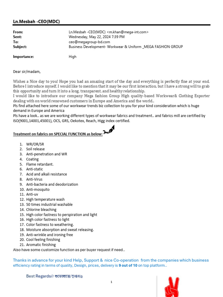 Workwear & Uniform Business Proposal | PDF | Textiles | Materials
