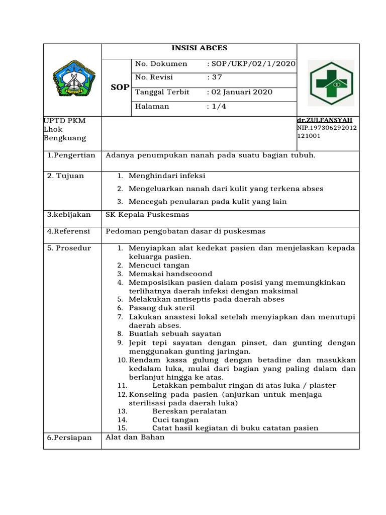SOP INSISI ABCES | PDF