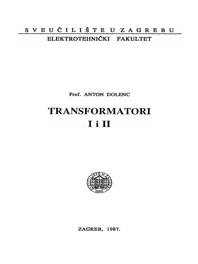Transformatori I I II - Anton Dolenc - 1987 | PDF