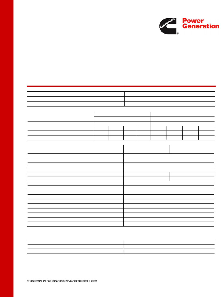 Cummins c1000d5b Data Sheet | PDF | Engines | Diesel Engine