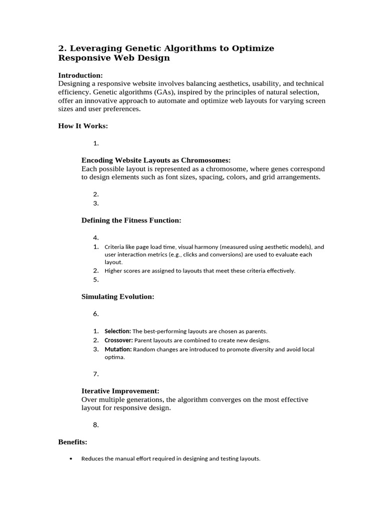 Optimize Web Design with Genetic Algorithms | PDF