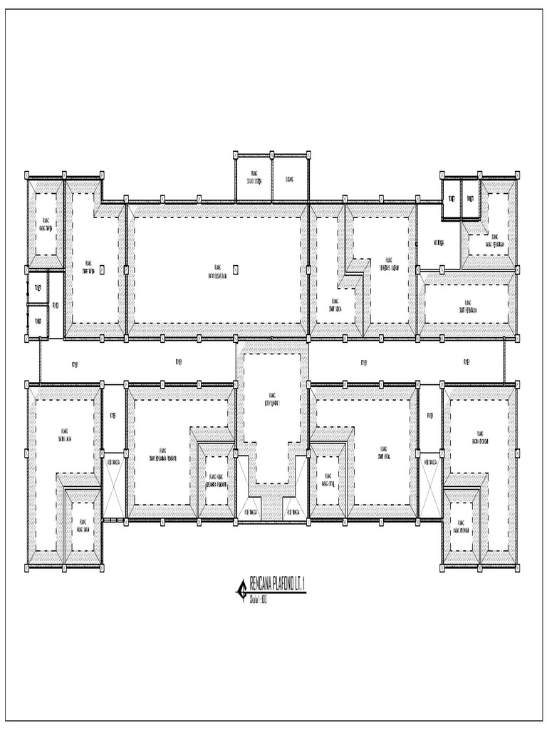 Rencana Layout Plafond Ruangan Kantor Bupati Ok LT 1 | PDF