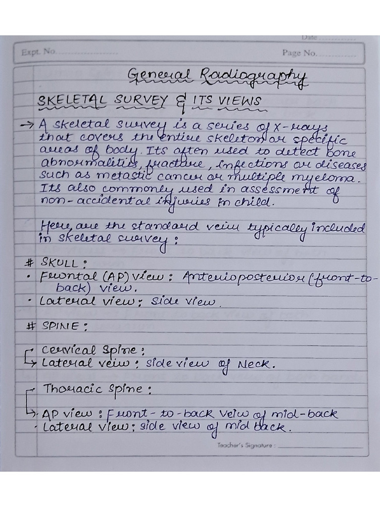 Skeletal Survey and its view Roll no . 66 | PDF