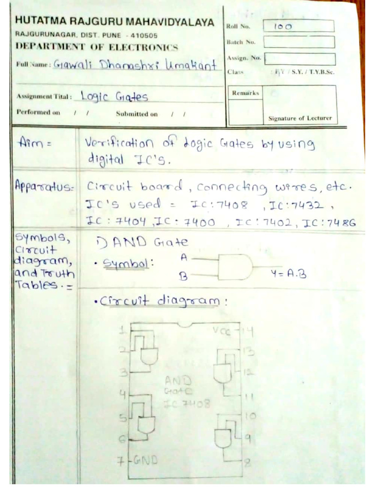 Practical No 1 Logic Gate Pdf