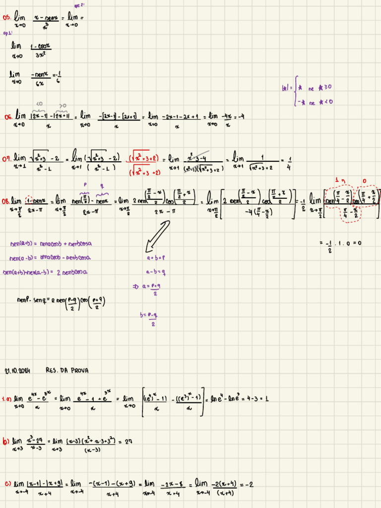 Calculus Limit Problems | PDF