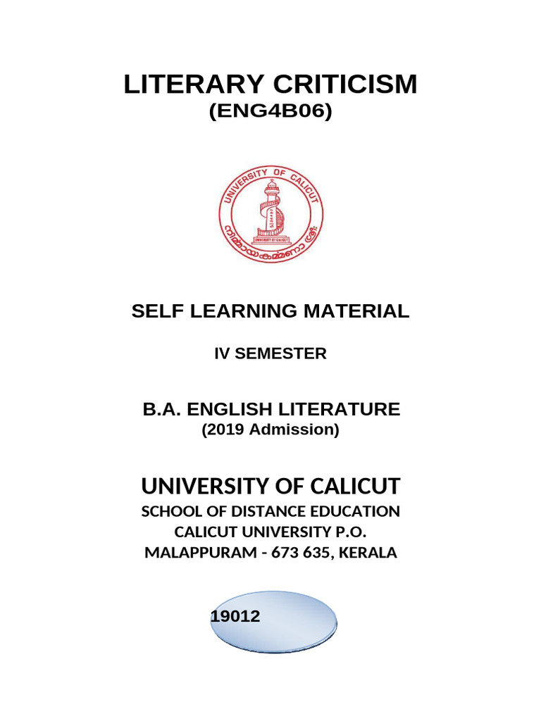 ENG4 B06 Literary Criticism (1) | PDF