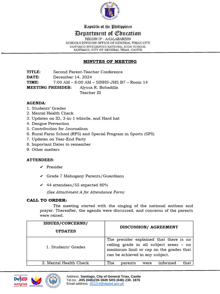 MOM - 2nd PTC - 7 MAHOGANY - SY 2024-2025 | PDF