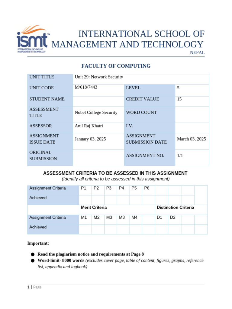 L5 - Network Security - January 03, 2025 - Anil Raj Khatri | PDF | Computer Security | Security