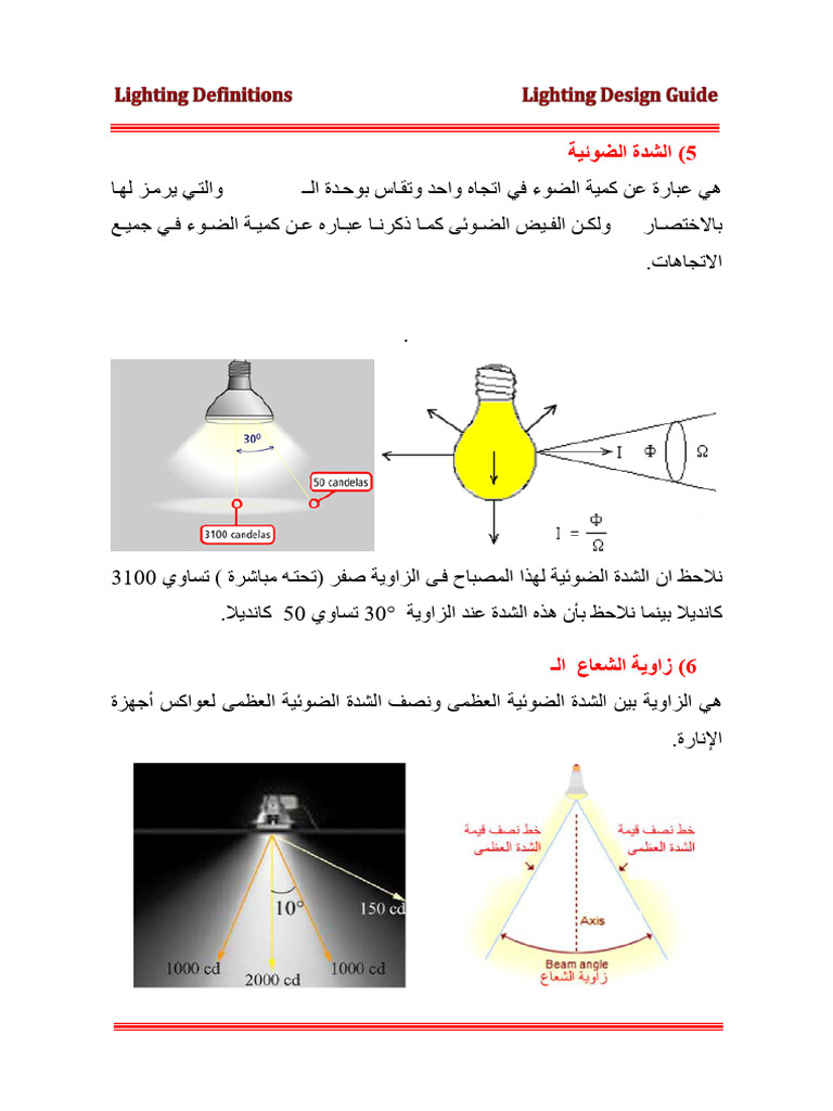 5) ا دﺸل ة ا ةيئوضل Luminous intensity | PDF