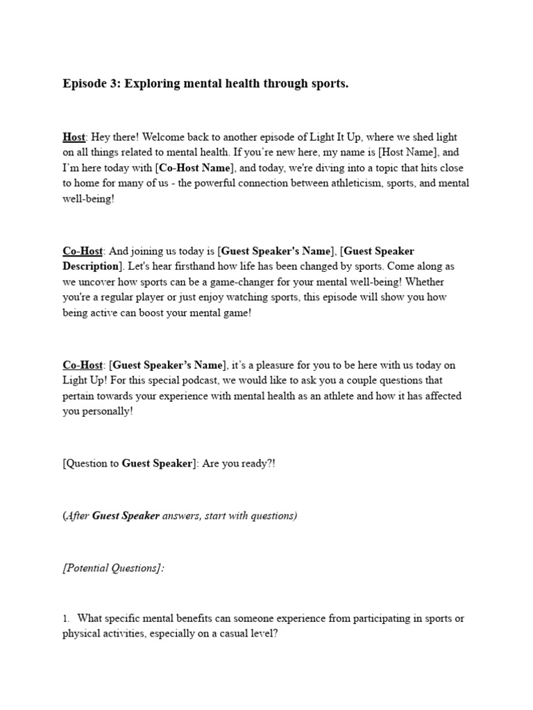 Podcast Script | PDF | Anxiety | Mental Disorder