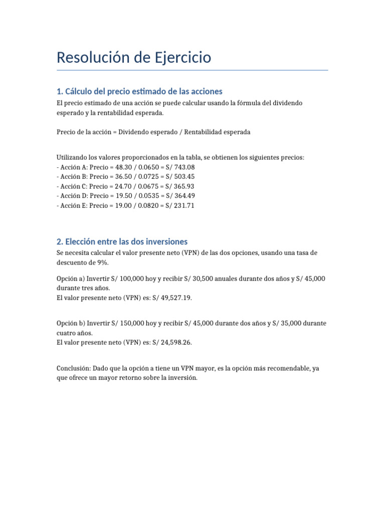 Resolucion Ejercicio | PDF