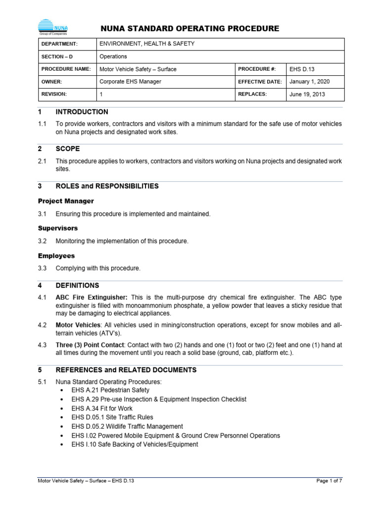 EHSD.13MotorVehicleSafetySurfacev - Jan 20 | PDF | Vehicles | Truck