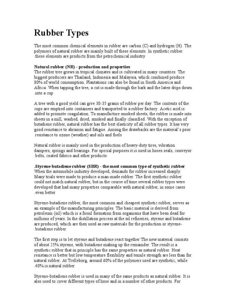 Rubber | PDF | Natural Rubber | Manmade Materials